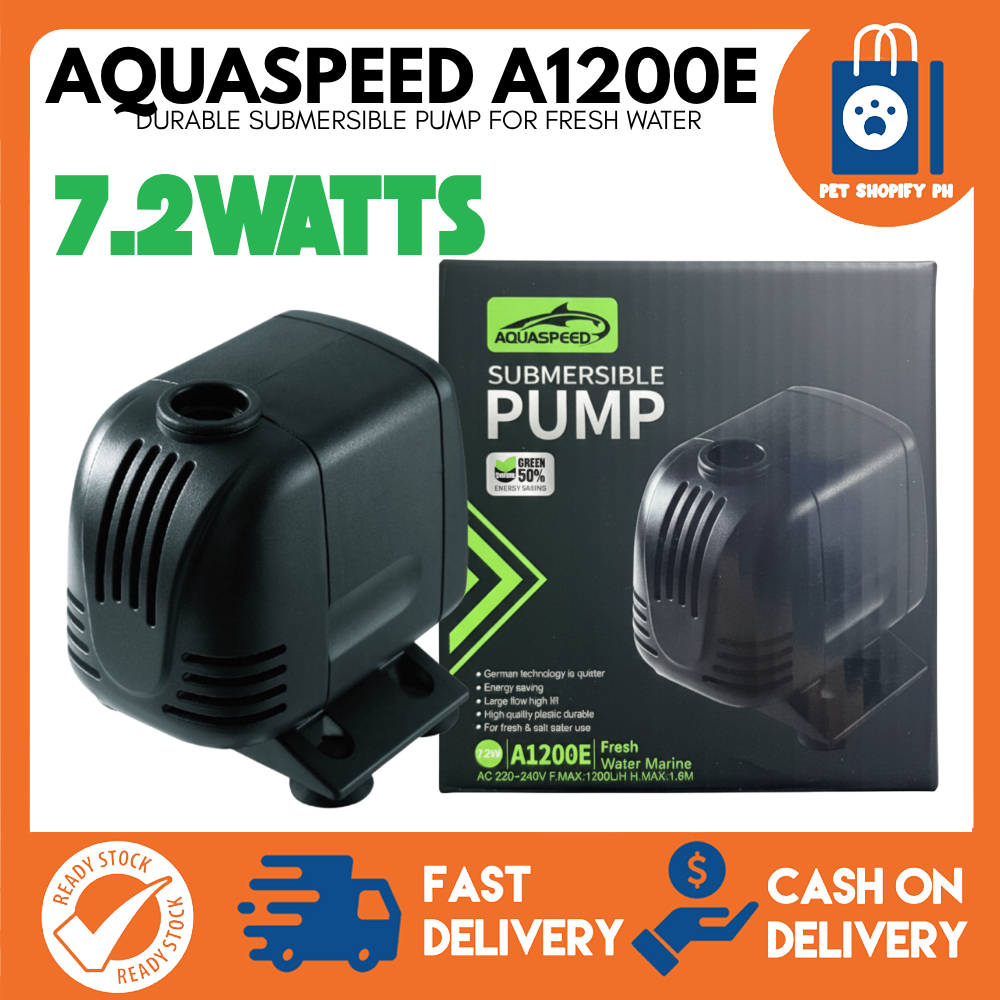 Aquaspeed A1200E Submersible Water Pump 1200L/H for Aquarium Fish Tank ...