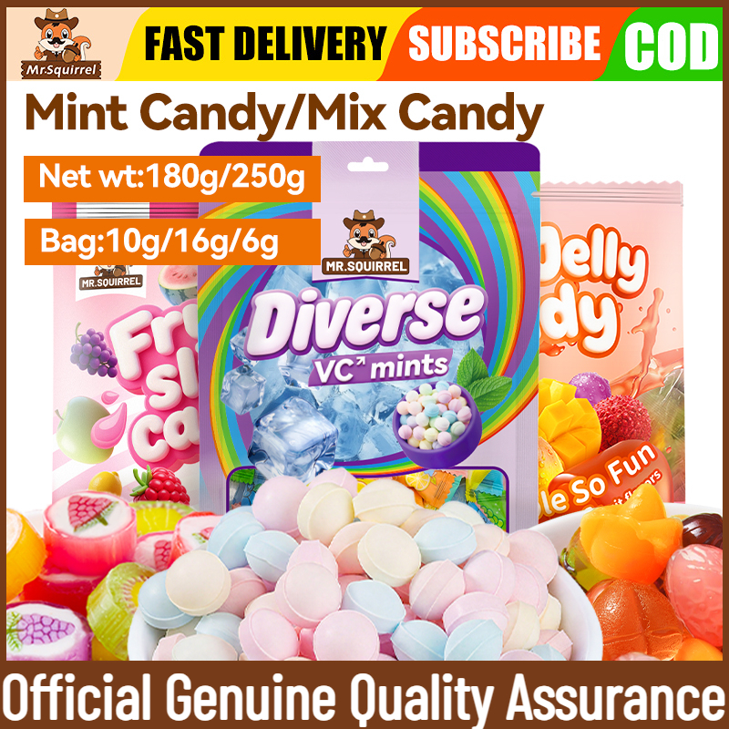 Mr.Squirrel Snack Crystal Candy Mixed Fruit Flavored Sweet Hard Candies ...