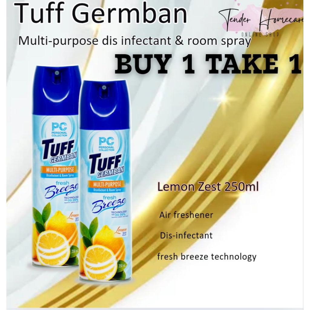 TUFF GERMBAN LEMON MULTI PURPOSE DISINFECTANT & ROOM SPRAY BUY 1 TAKE 1 ...