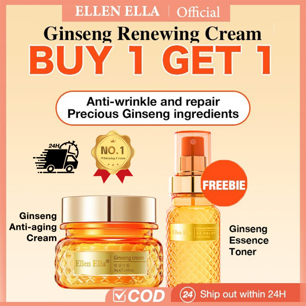 【Buy 1 get 1】Ellen Ella Ginseng Anti Wrinkle Face Cream 30g Serum ...
