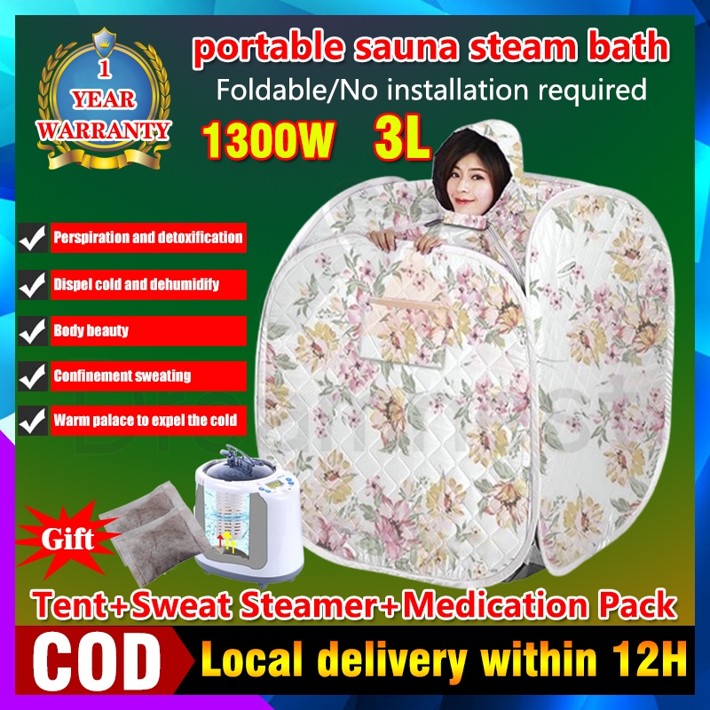 1300W/3L Portable sweat Sauna box Steam Sauna machine Weight Loss Sauna ...