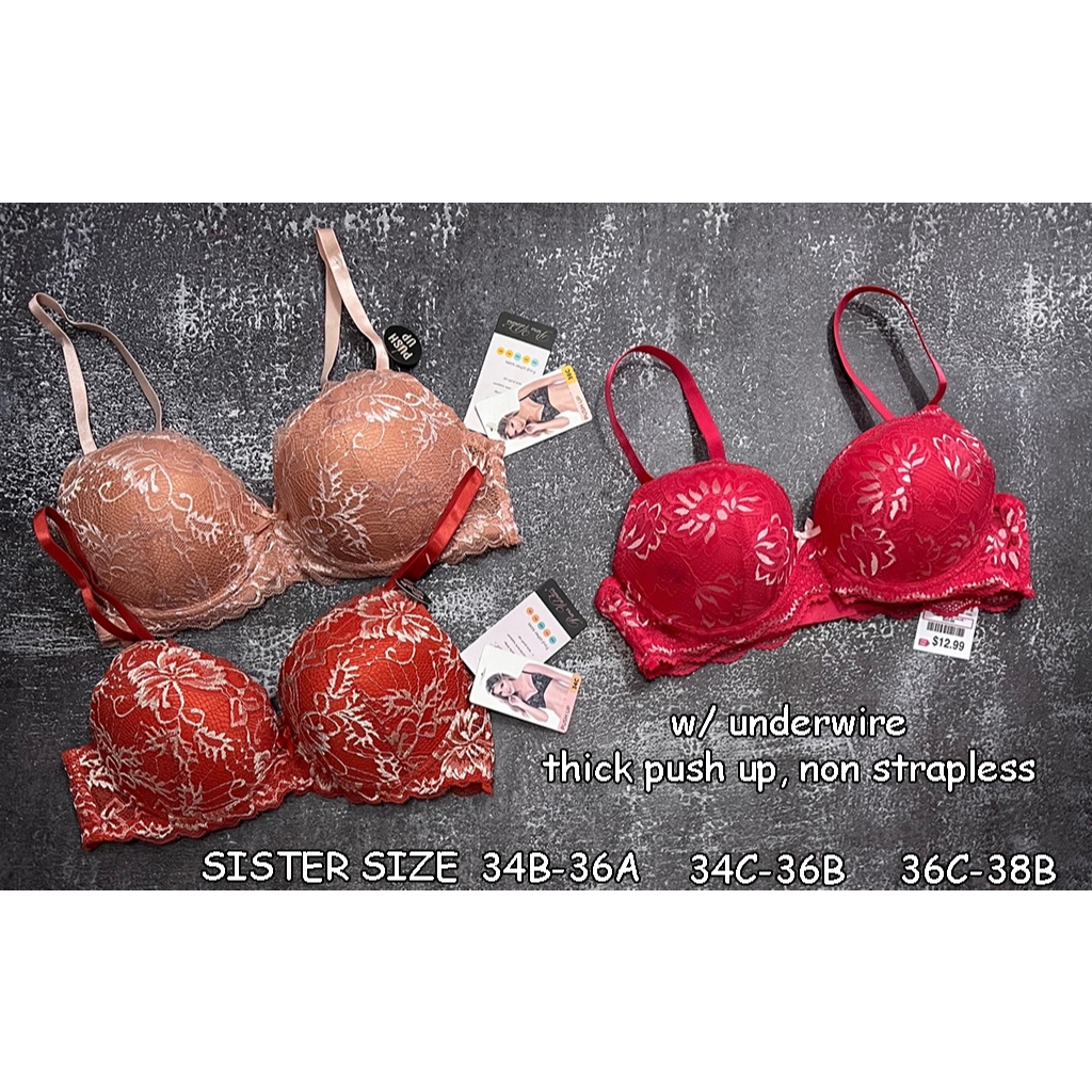Signature US Push Up Bra Mega Push Up 34B 34C 36C | Shopee Philippines