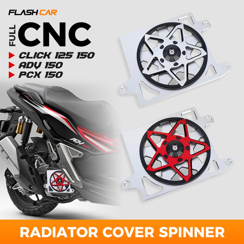 CNC Radiator Cover Spinner Honda Click 125i/150i 3D Star Spinner ADV ...