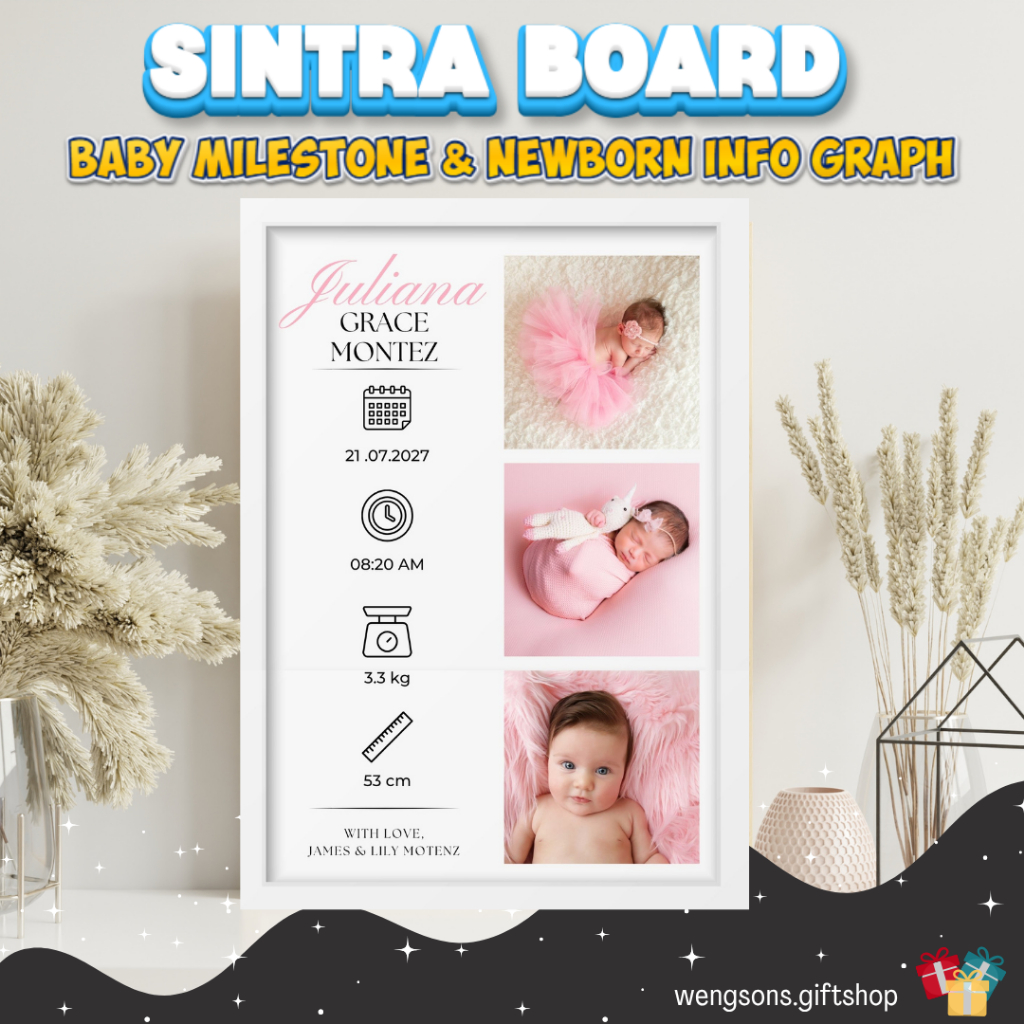 Baby Milestone SINTRA Board 5mm | Newborn Info Graph SINTRA Board 5mm ...