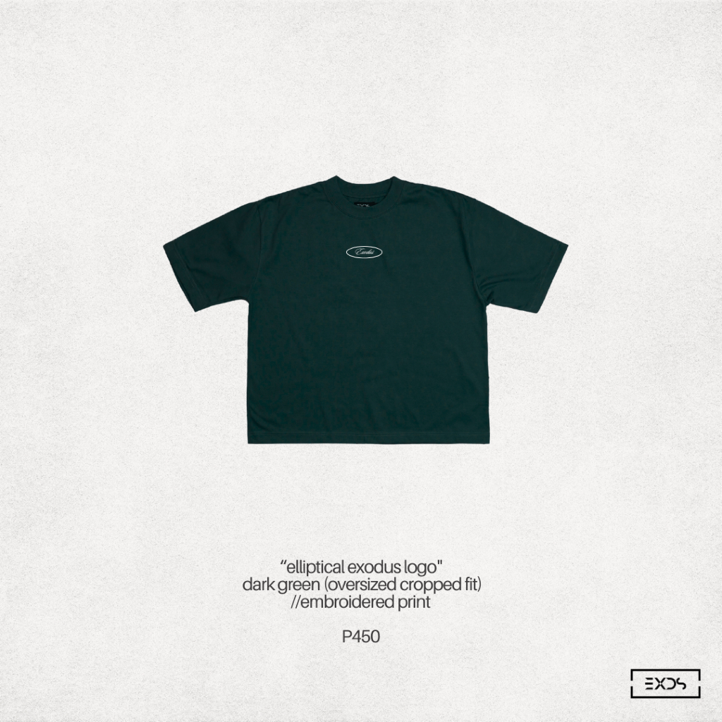 EXDS Exclusive "Elliptical Cursive Logo" Waist Cut (Cropped) Oversized ...