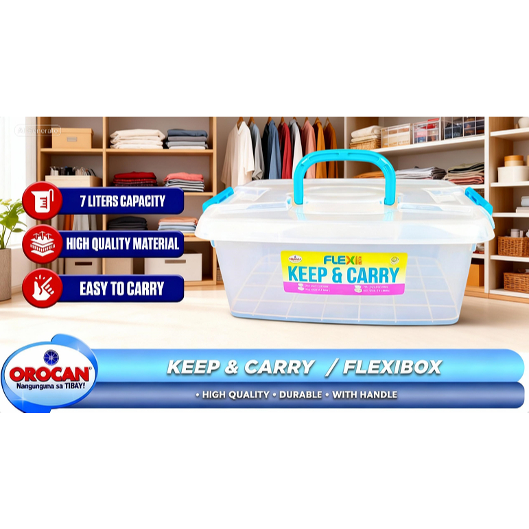 OROCAN FLEXIBOX (Keep and Carry) WITH COVER 7LITER STORAGE BOX ...