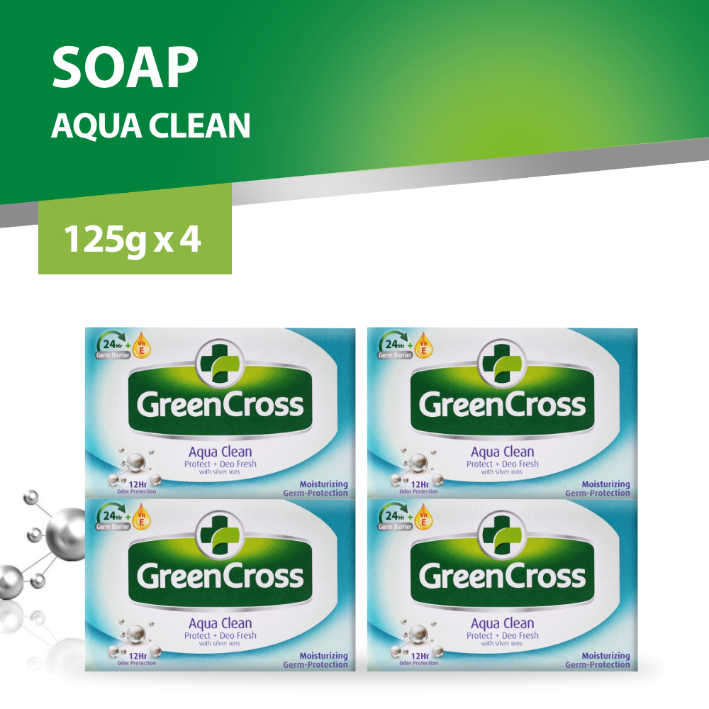 Green Cross Aqua Clean Moist Protection Bar Soap (125g) Set of 4 ...