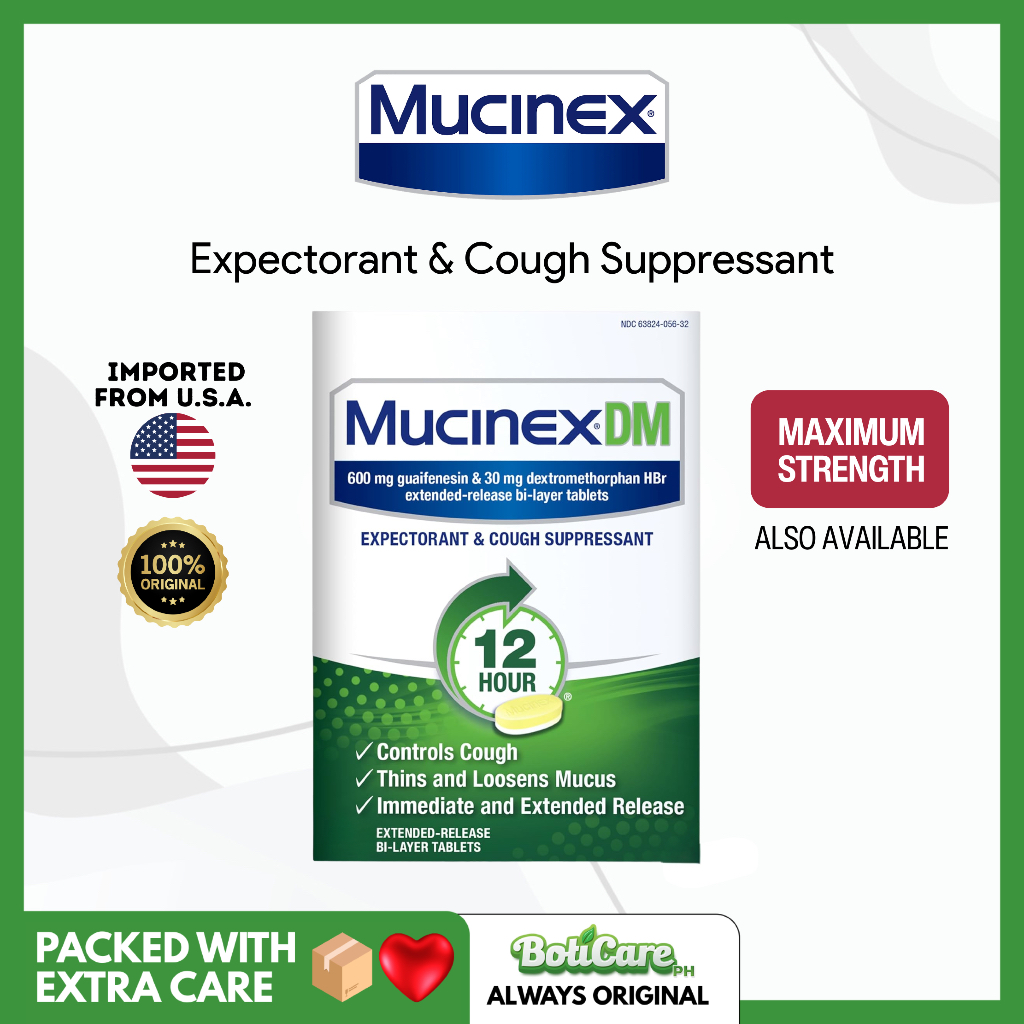 Mucinex DM Extended-Release | Regular & Maximum Strength | Expectorant ...