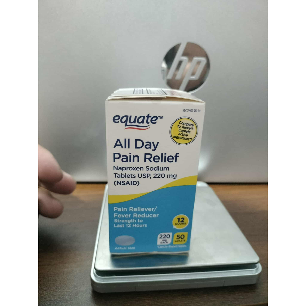 Equate All Day Pain Relief Naproxen Sodium Caplets, 220 mg, 50 Count ...