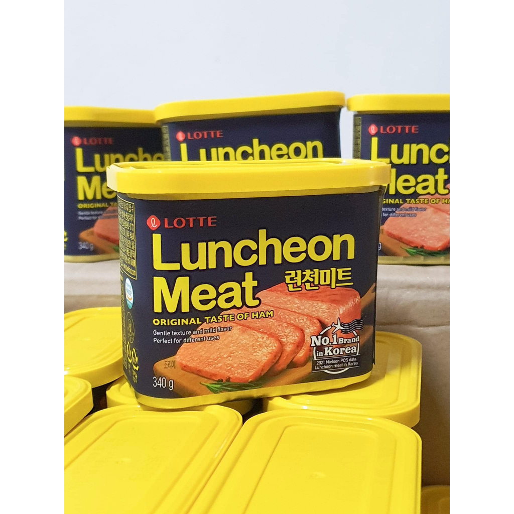 Lotte Luncheon Meat 340g Pork Luncheon Meat Premium and Authentic Ready ...