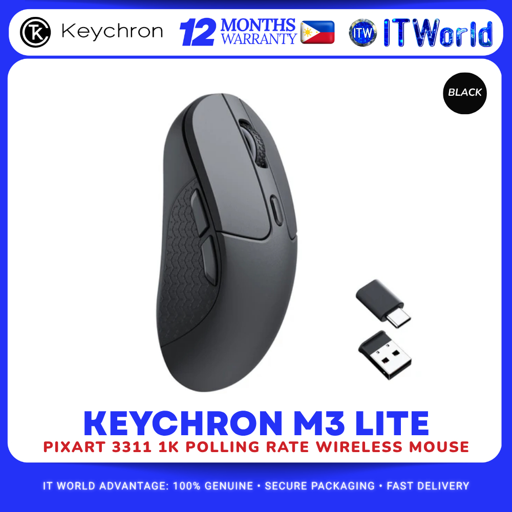 Keychron M3 Lite Wireless Mouse 1K Polling Rate / PixArt 3311 Sensor ...