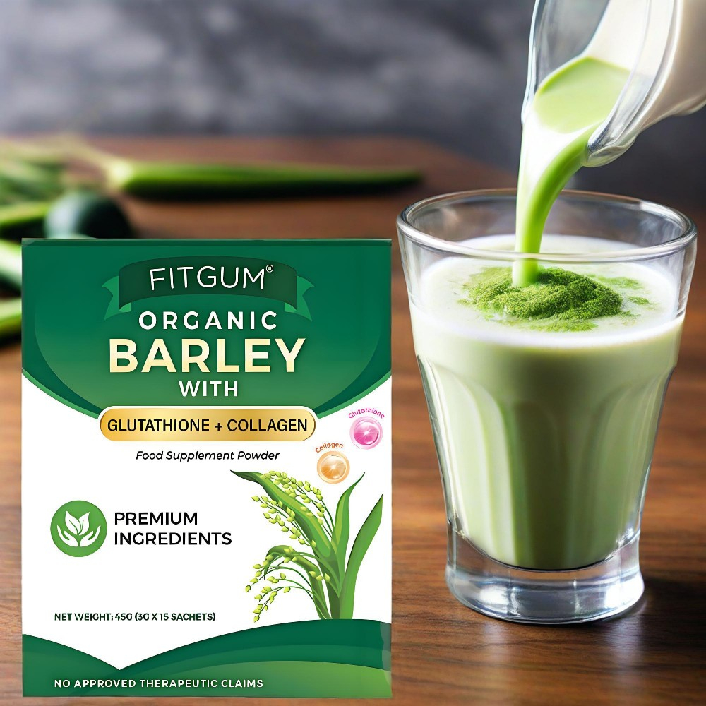 Fitgum Organic Barley Grass Powder Original 50X Glutathione Whitening Slim Body Weight Loss 4 ...