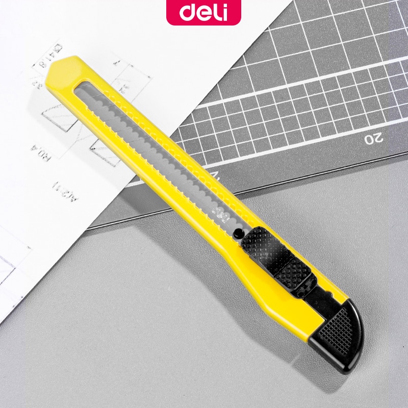 Deli 9mm Folding Knife SK5 Snap-off Blade Cutter Knife 2052 | Shopee ...