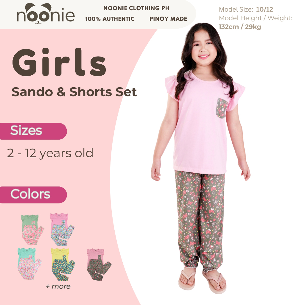 Noonie - Girls Terno (2-12Y) - Cotton Flutter Sleeve & Pajama Set ...