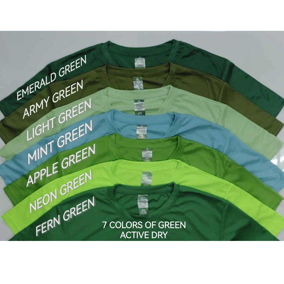 ACTIVE DRY GREEN 7 COLORS AVAILABLE T-SHIRT PLAIN UNISEX | Shopee ...