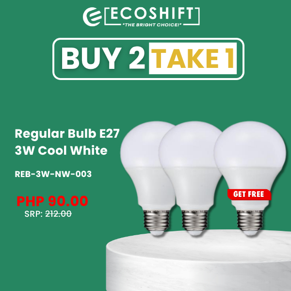 Buy 2 Get 1 FREE Regular Bulb E27 3W Nature White | Shopee Philippines