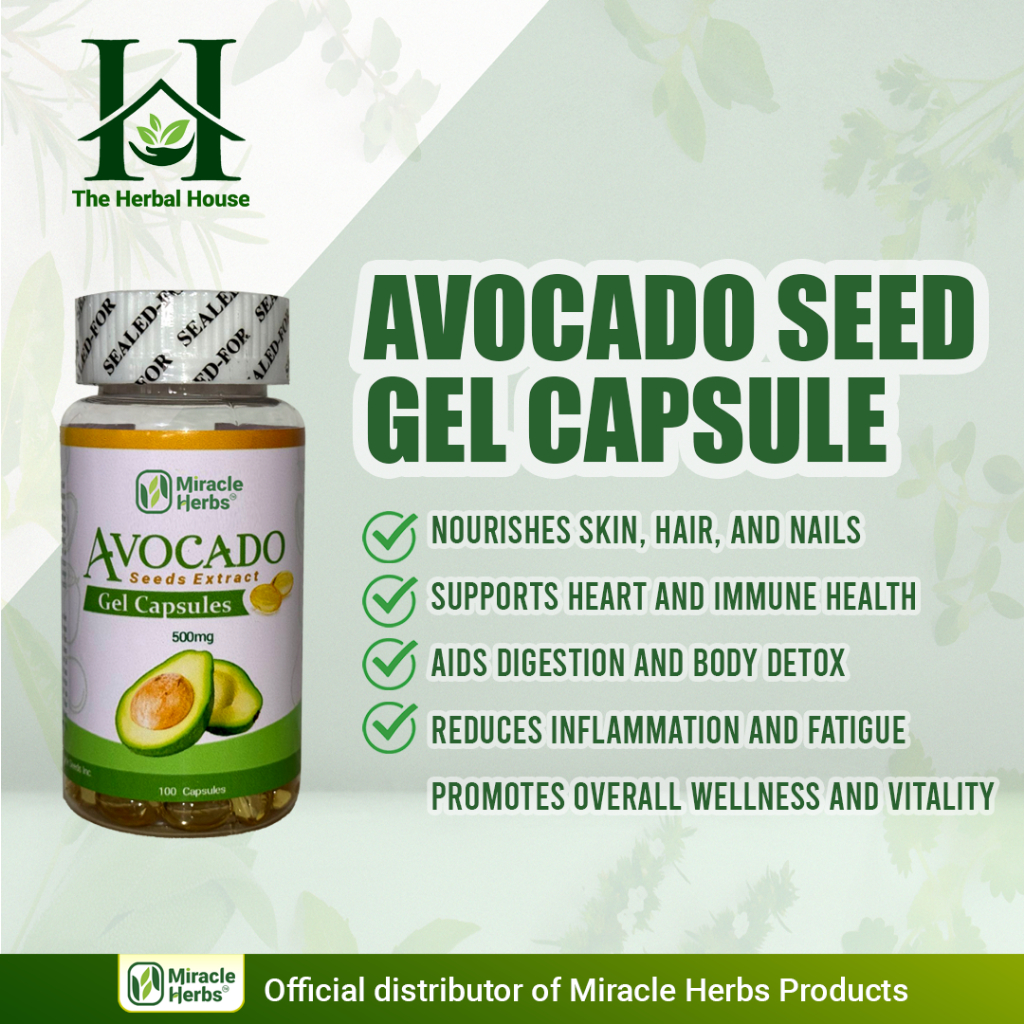 Pure Avocado Gel Capsules – Natural Supplement for Daily Wellness (100 ...