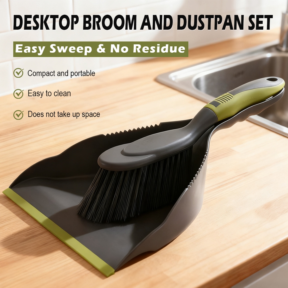 Compact Broom&Dustpan Set Portable Cleaning Tools for Desk Home Office ...