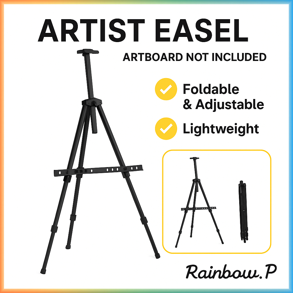 Thick Aluminum Easel Stand Folding Telescopic Adjustable Painting ...