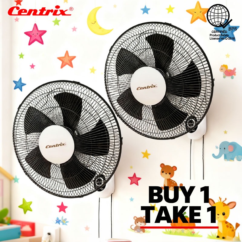 Centrix Buy-1 Take-1 Electric Wall Fan 16' High Quality Imported Motor ...