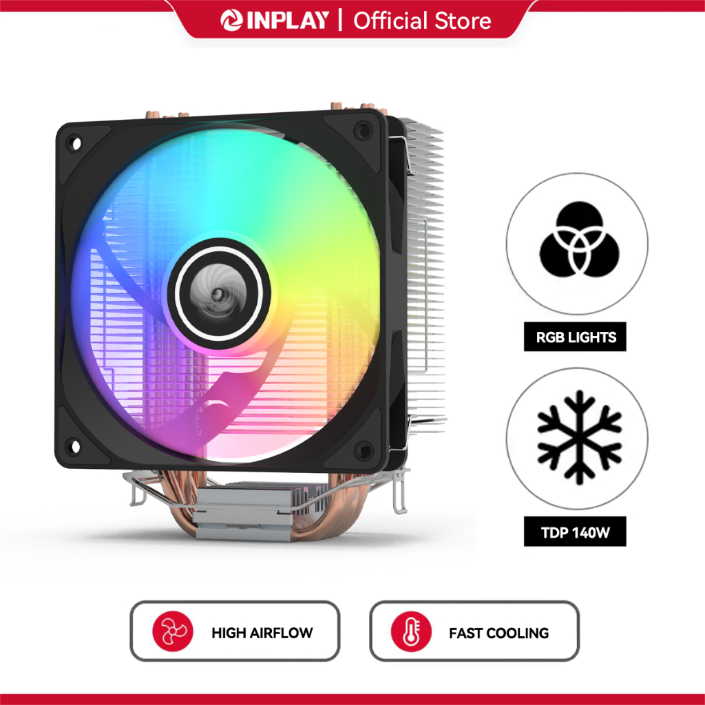 Inplay S40 TDP 140W 4 Copper RGB Processor Heatsink 4Pin For Intel ...