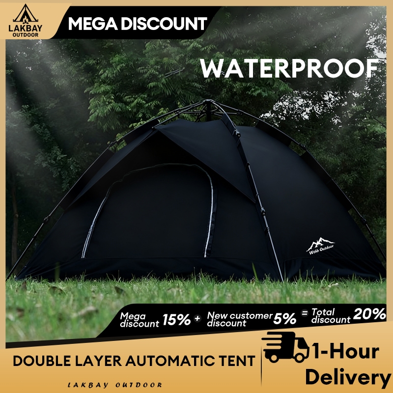 Waterproof Automatic 4-5 Person Outdoor Camping Tent Two Doors Double ...