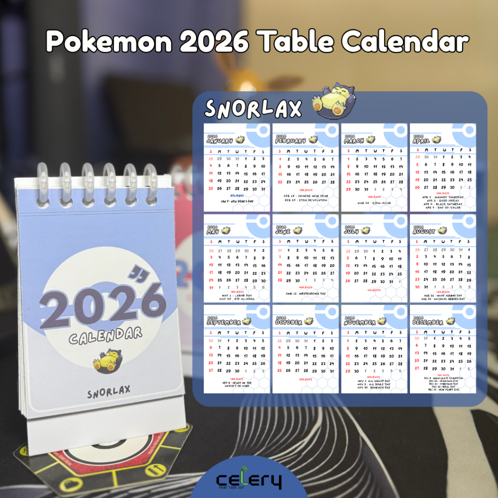 Pokemon 2026 Table Calendar – Cute Pokemon Desk Calendar | Shopee ...