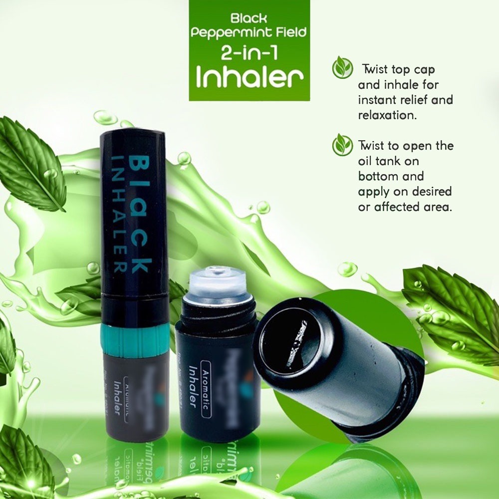 Peppermint Field Black Inhaler Fast Relief Refreshes The Nose Quickly ...