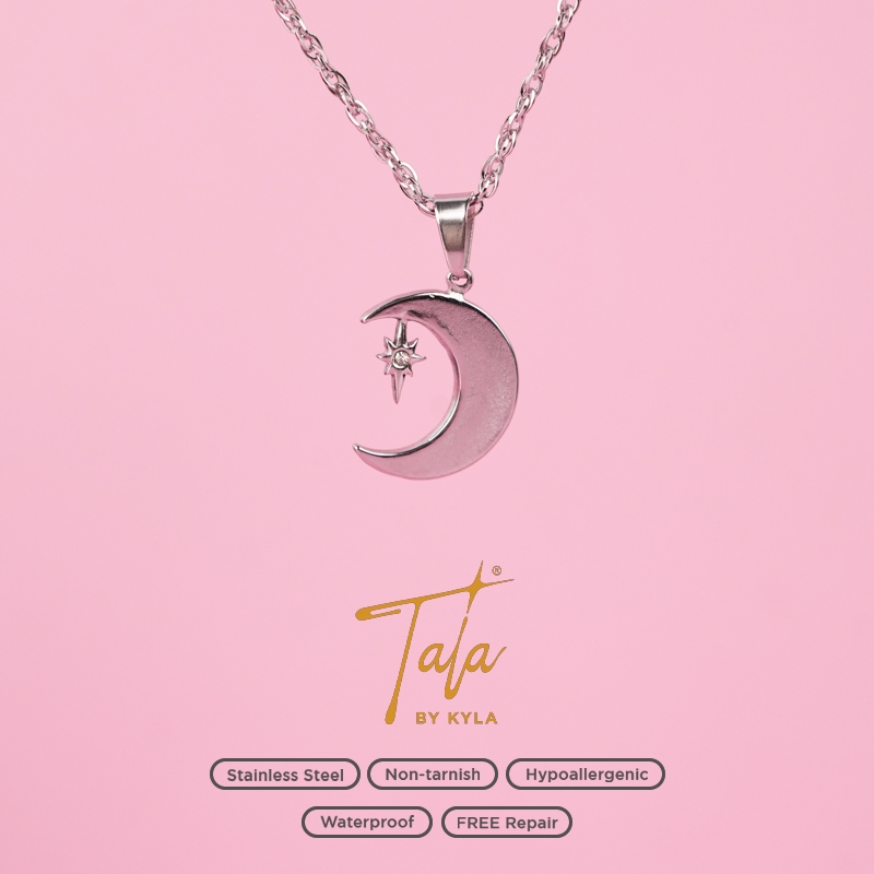 TALA By Kyla Textured Collection SILVER- Moon Sparkle Necklace ...