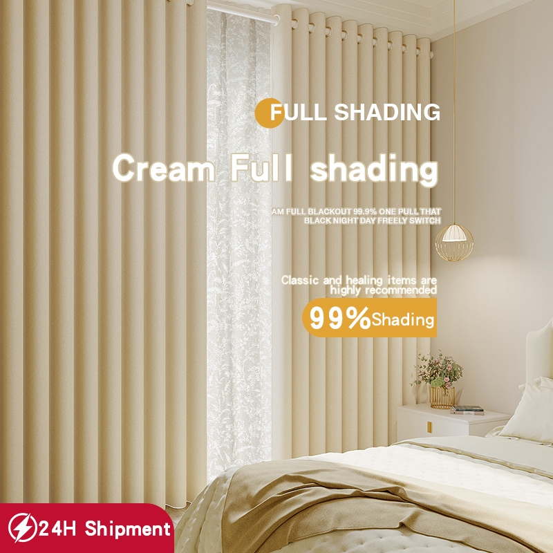 Korea 100% Blackout Curtain For Bedroom Living Room With Ring ...