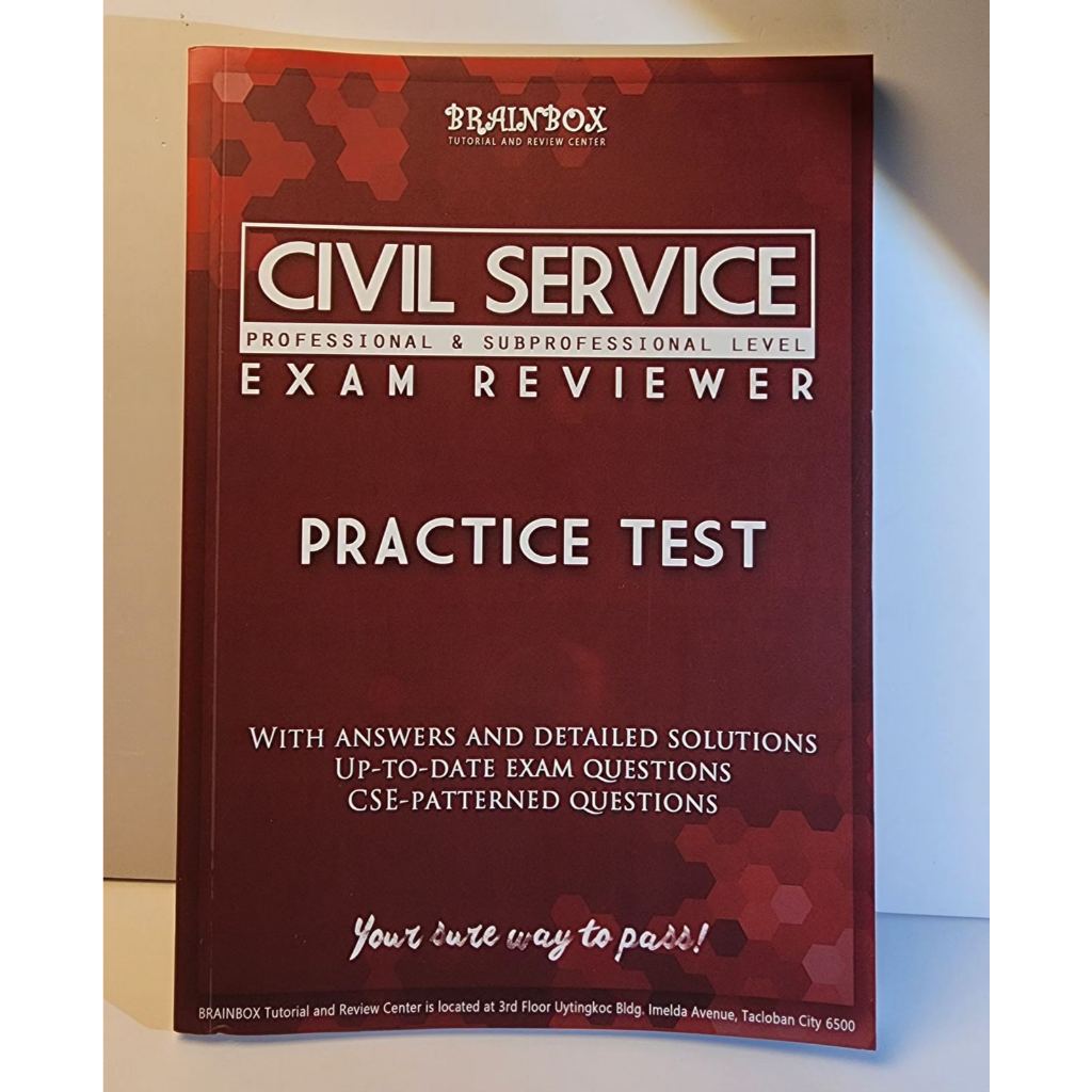 Brainbox Civil Service Exam reviewer PRACTICE TEST | Shopee Philippines