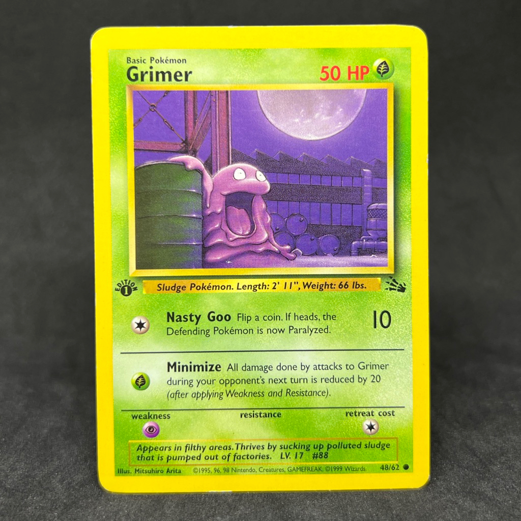 Vintage Pokemon TCG Grimer 48/62 1999 Fossil Unlimited Trading Card ...
