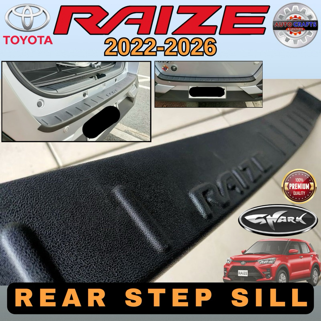 TOYOTA RAIZE 2022-2026 REAR STEPSIL ALL BLACK (SHARK BRAND) | Shopee ...