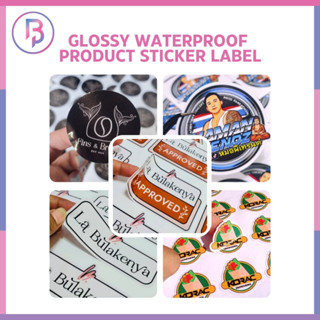 100pcs Glossy Waterproof Vinyl Sticker Labels Machine Cut Custom ...