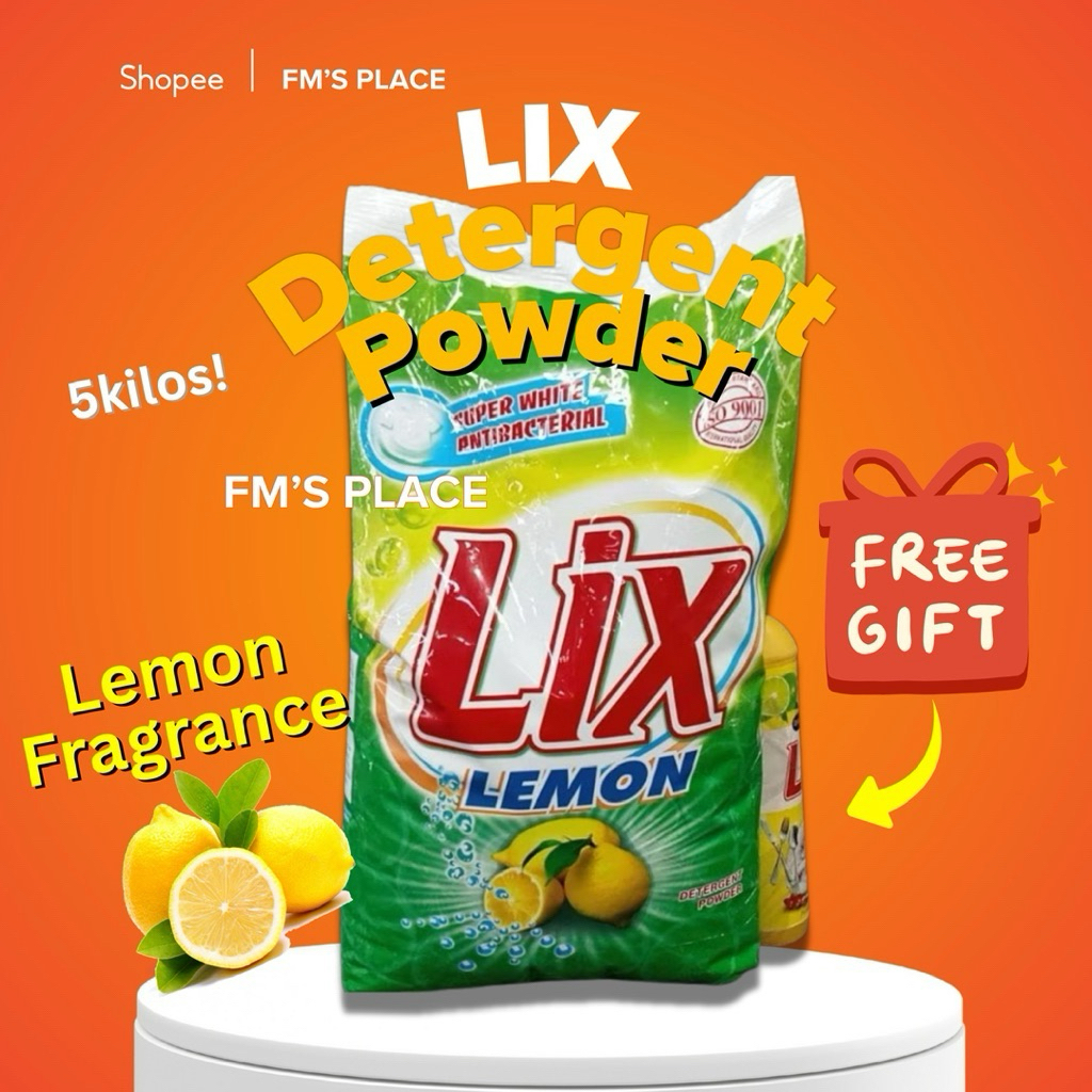 Lix Detergent Powder 5 kg – Lemon Scent | Long-Lasting Fresh Laundry ...