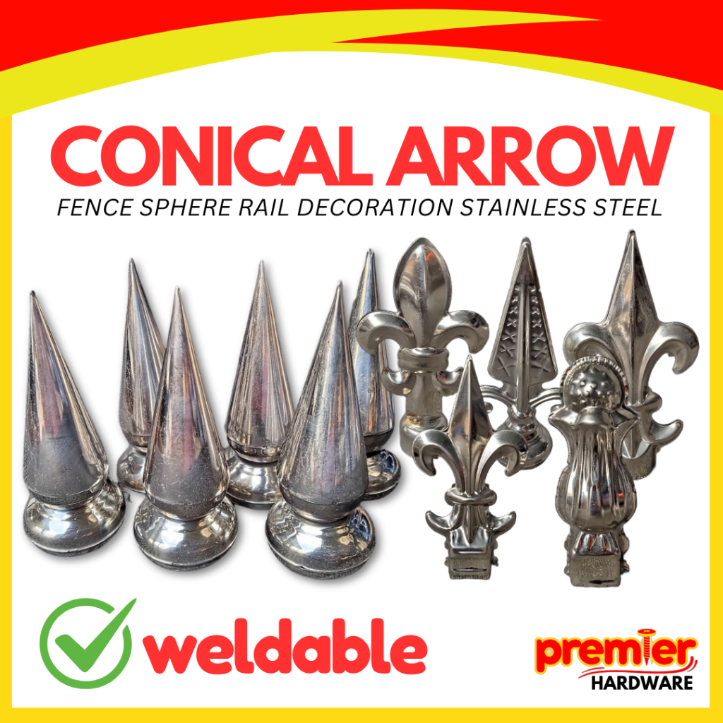 Stainless Conical Arrow Fence Pointed Design Weldable Tulis Round ...