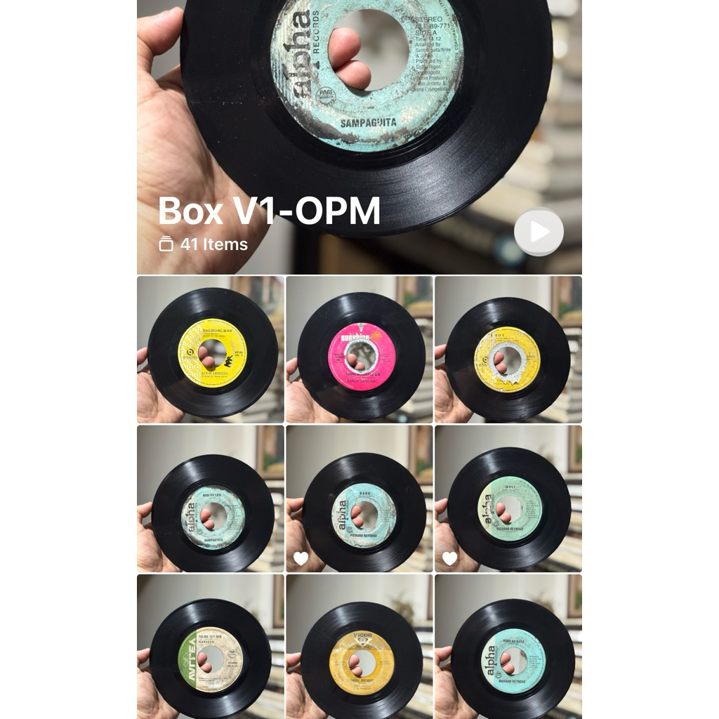 Vintage 45 rpm Vinyl Record Box V1-OPM Various Artists | Shopee Philippines