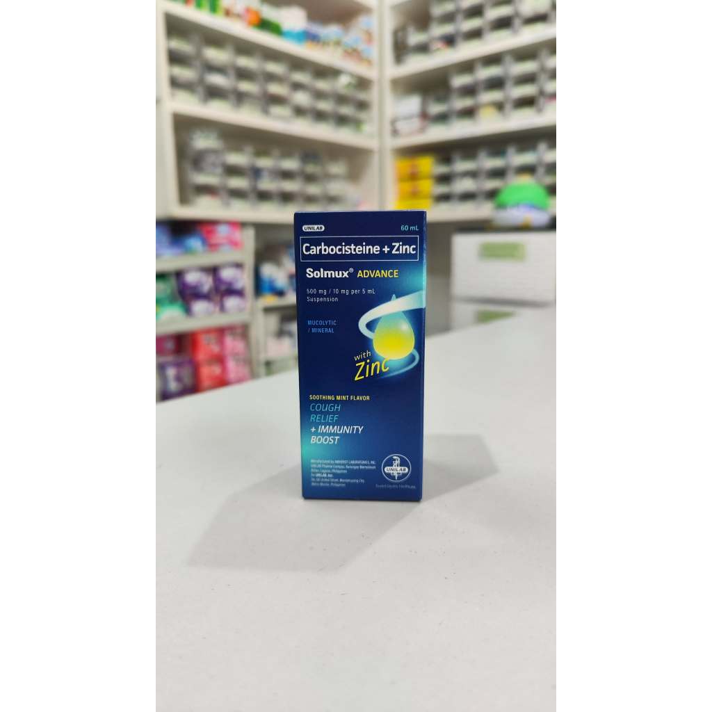SOLMUX ADVANCE WITH ZINC ORAL SUSPENSION 60ML COUGH RELIEF TREATMENT ...