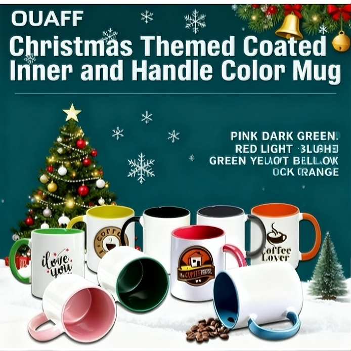 QUAFF Christmas DIY Gifts Coated Inner and Handle Mugs 11oz for ...
