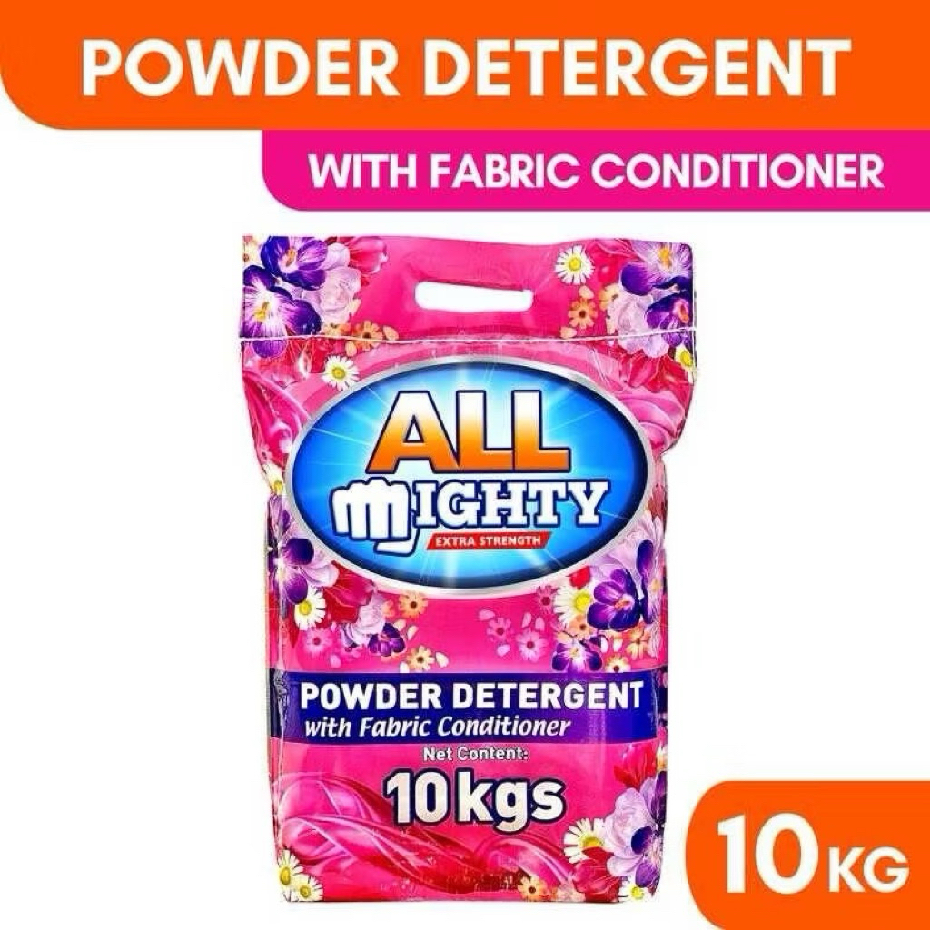 10 KILOS LAUNDRY DETERGENT POWDER All Mighty Pink Floral JUMBO SACK ...