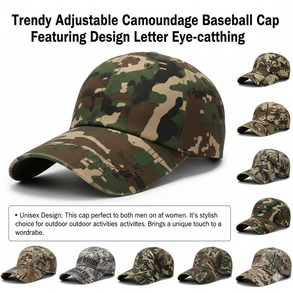 RYOMISE_Camouflage Military Korean Baseball Cap Unisex Adjustable ...