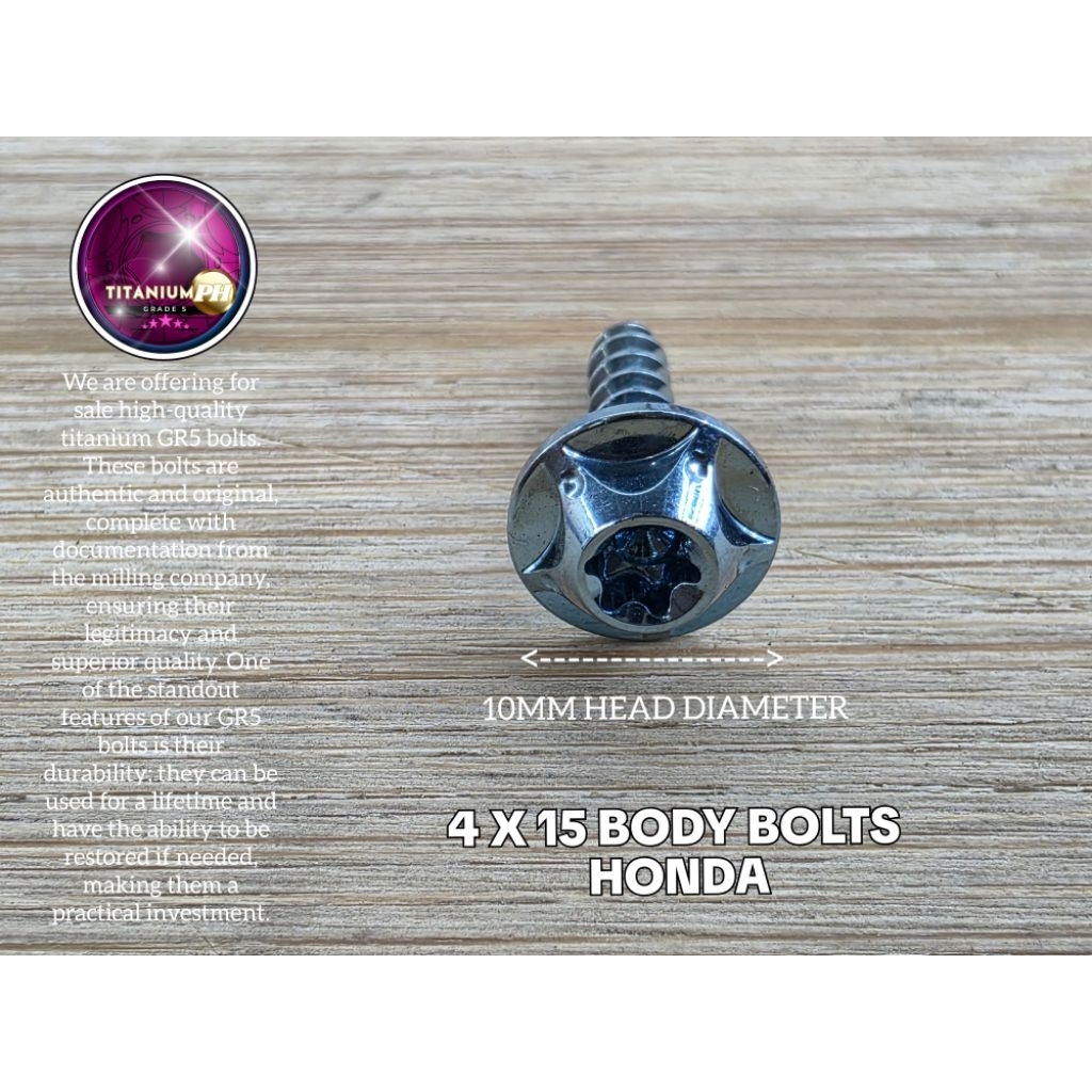 TITANIUM GR5 4X15 BODY BOLTS 1PCS | Shopee Philippines