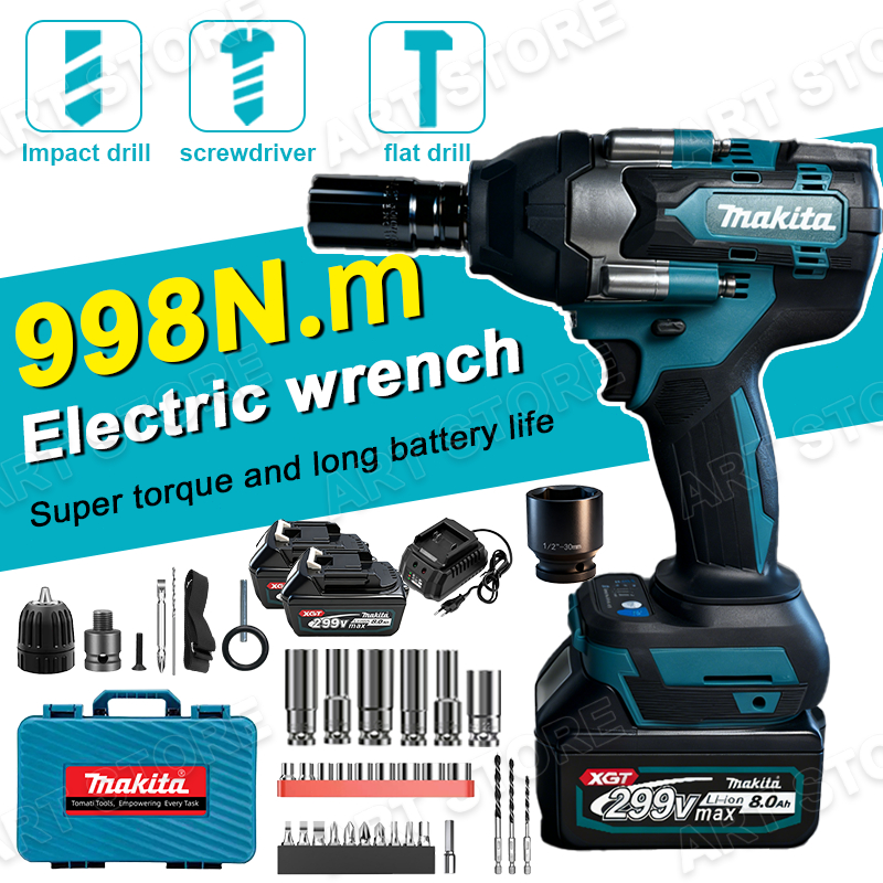 Electric Impact Wrench 299v Cordless Wrench Rechargable Brushless High ...