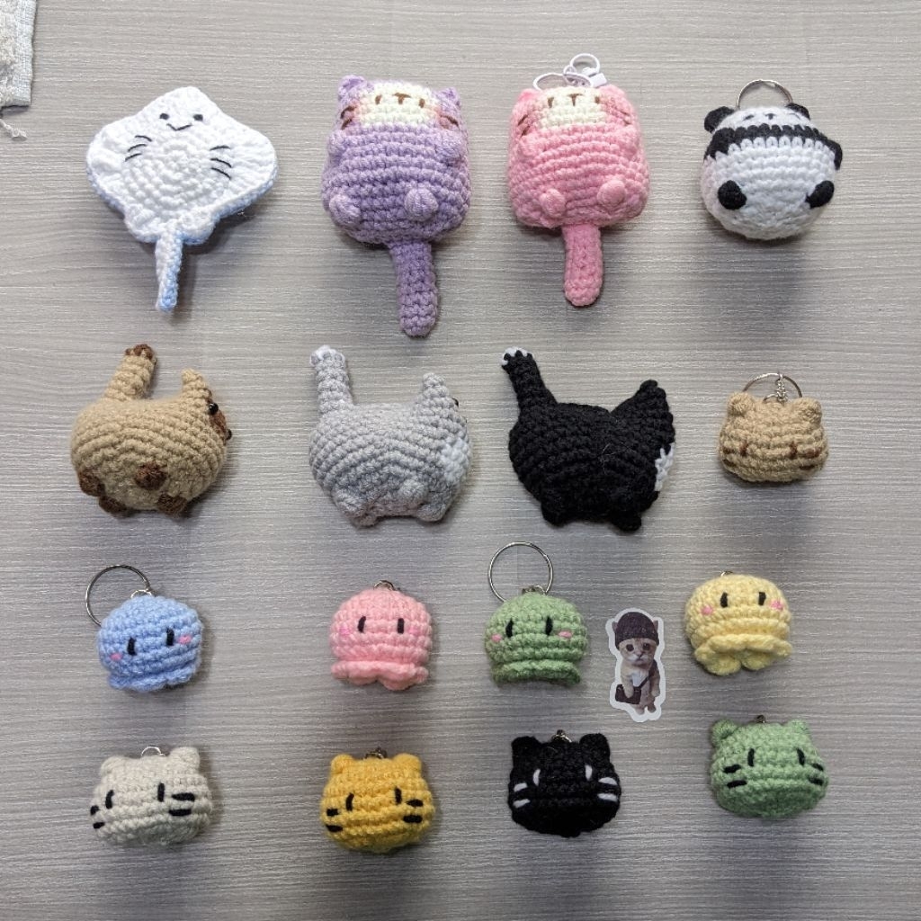 [CROCHET] Handmade Crochet Keychain Animals | Cute Handmade Keyring ...