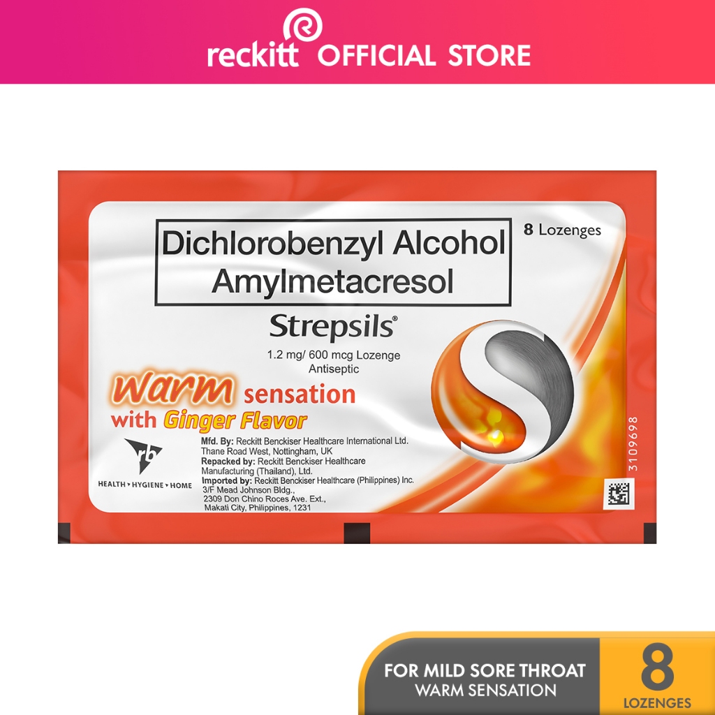 Strepsils Warm Sensation Medicine Lozenges Pack of 8s for Sore Throat ...