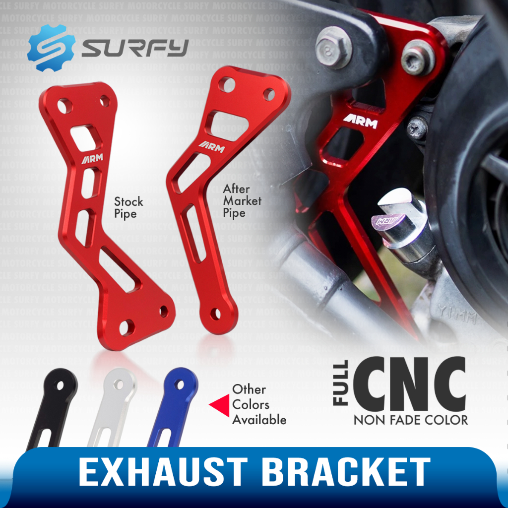 ARM CNC Aluminum Exhaust Bracket for Yamaha Mio Sporty Stock Pipe ...