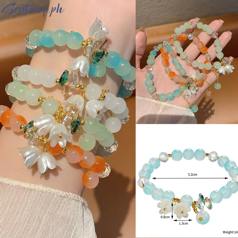 COD High-end Daisy Crystal Beaded Bracelet Lily of the Valley Non ...