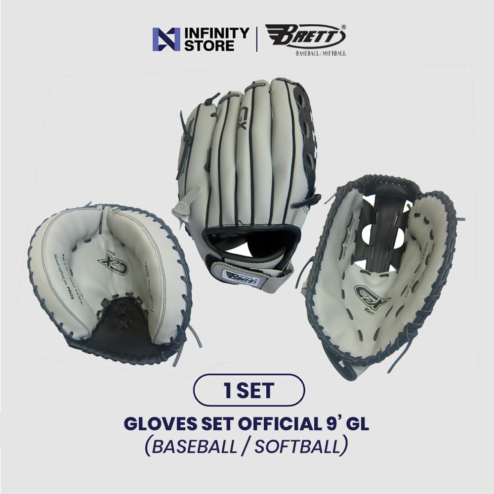 Brett | Baseball / Softball Gloves Set Synthetic Leather White ...