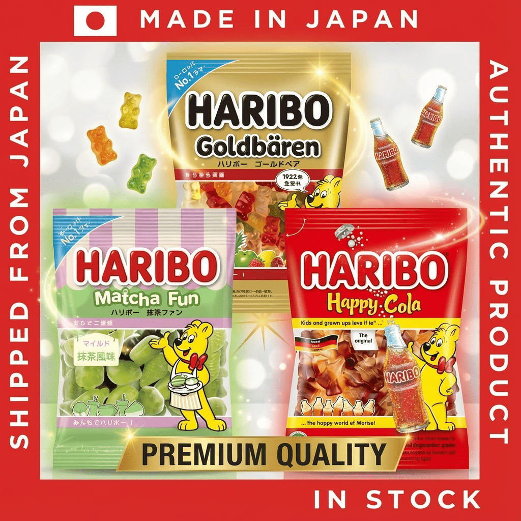 [Ships from Japan] Haribo 80g (3 flavors) Gold Bear Happy Cola Matcha ...