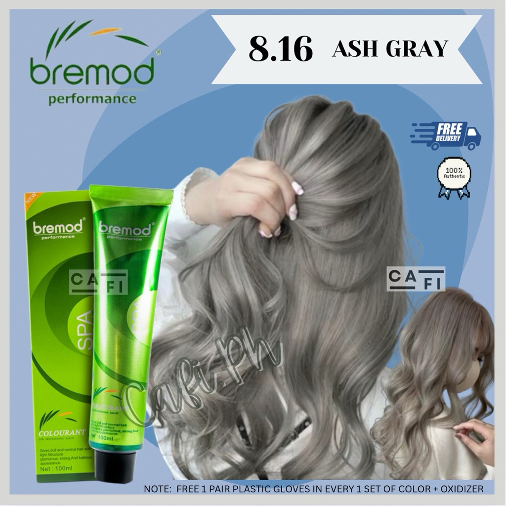 Bremod 8.16 Ash Gray Hair Color Set with Oxidizer | Shopee Philippines